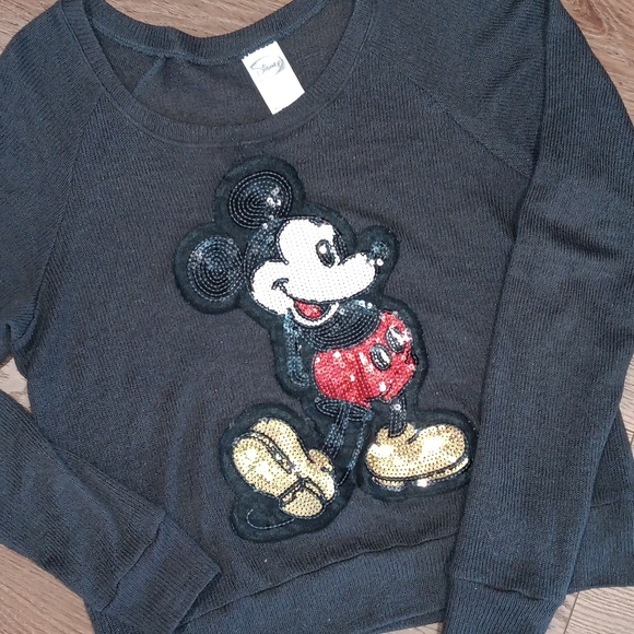 Disney | Sweaters | Disney Knit Sequin Applique Mickey Mouse Sweater ...